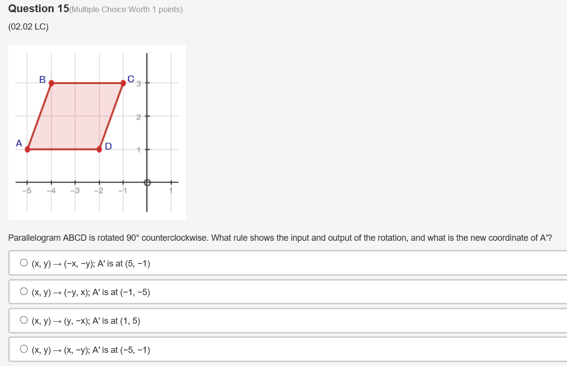Solved Question 15(Multiple Choice Worth 1 points) (02.02 | Chegg.com