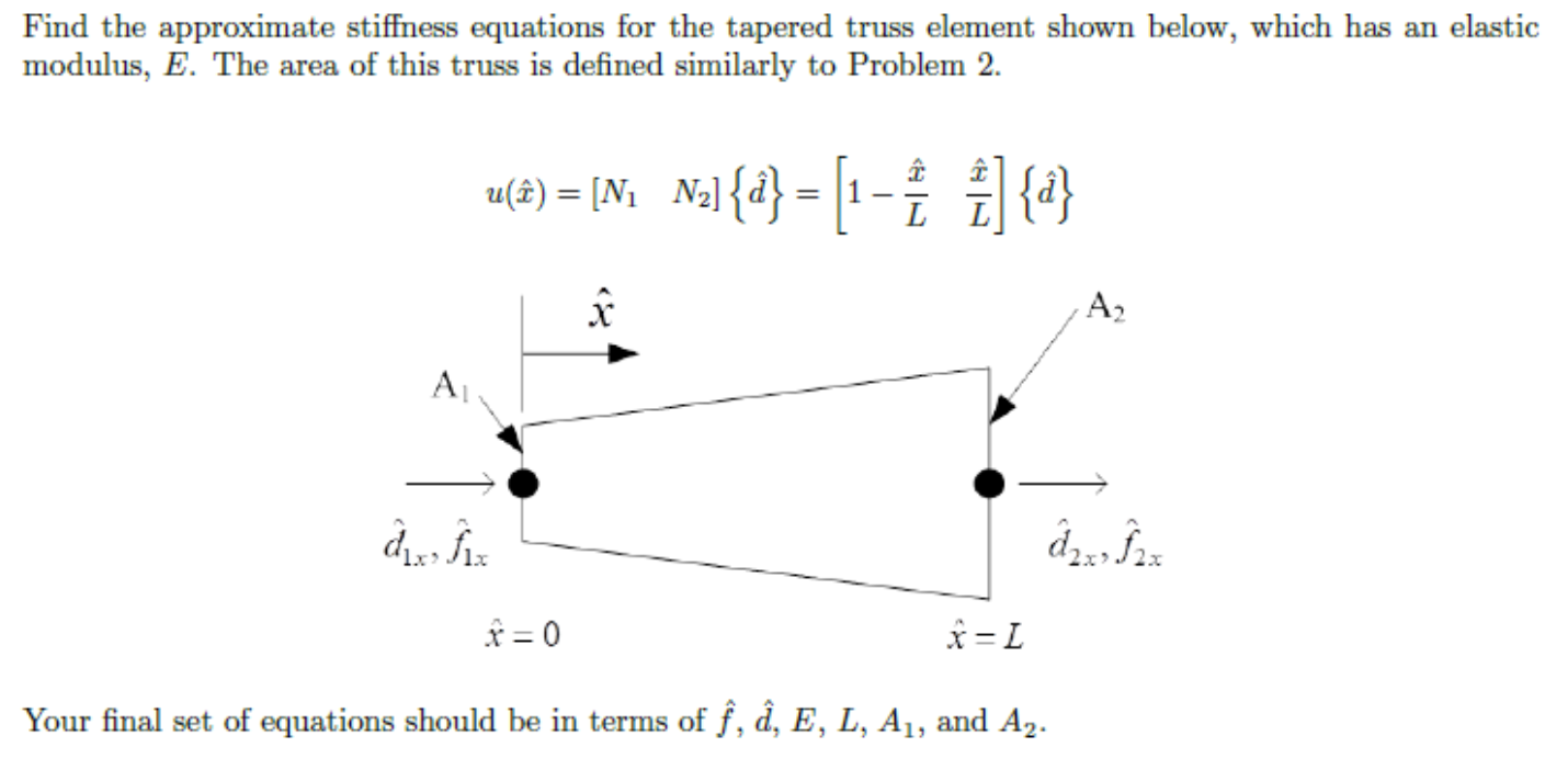 Solved Find the approximate stiffness equations for the | Chegg.com