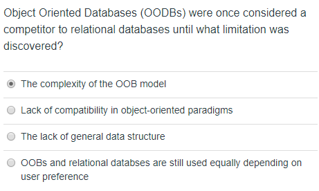 Solved Object Oriented Databases (OODB8) were once | Chegg.com