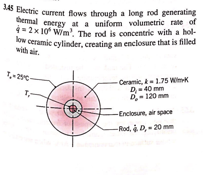 Solved 3.45 Electric current flows through a long rod | Chegg.com