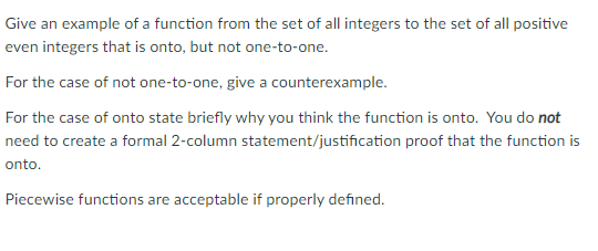 Solved Give an example of a function from the set of all | Chegg.com
