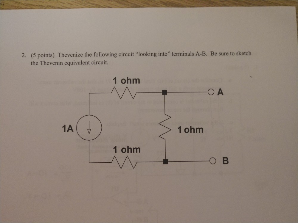 Solved (5 points) Thevenize the following circuit "looking | Chegg.com