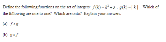 Solved Define the following functions on the set of | Chegg.com