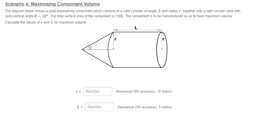 Solved Scenario 4: Maximising Component Volume The diagram | Chegg.com