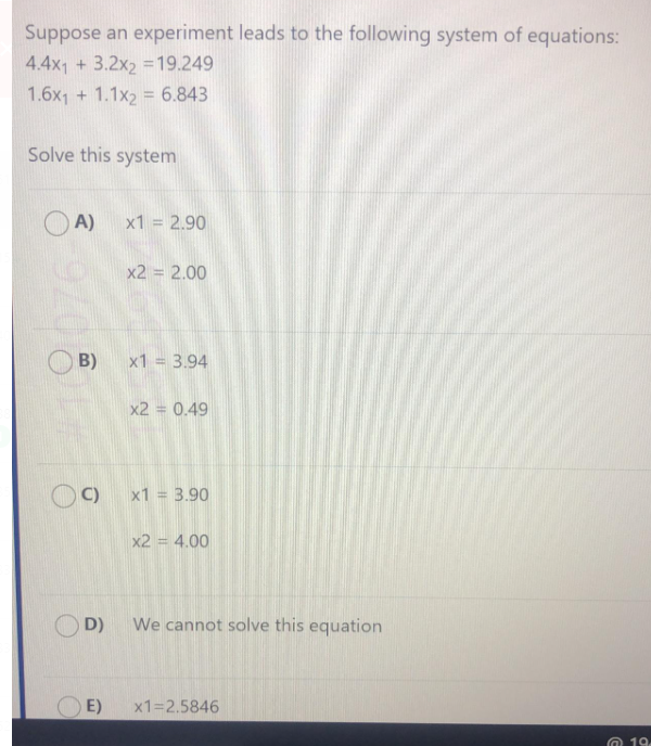 Solved Suppose an experiment leads to the following system | Chegg.com