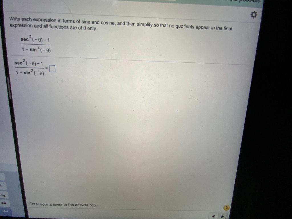 Solved Write each expression in terms of sine and cosine, | Chegg.com