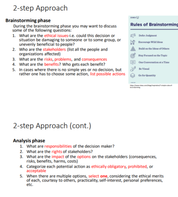 Solved Analyse the scenario below using the two-step | Chegg.com