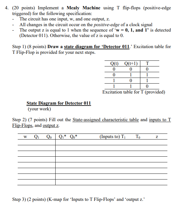 Solved 4. (20 points) Implement a Mealy Machine using T | Chegg.com