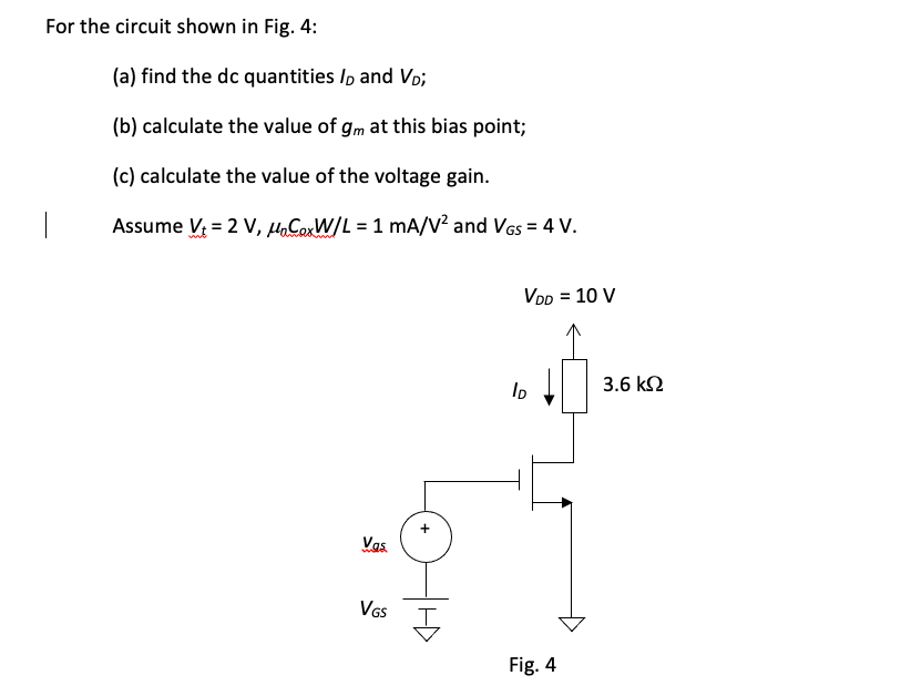 Solved For the circuit shown in Fig. 4: (a) find the dc | Chegg.com