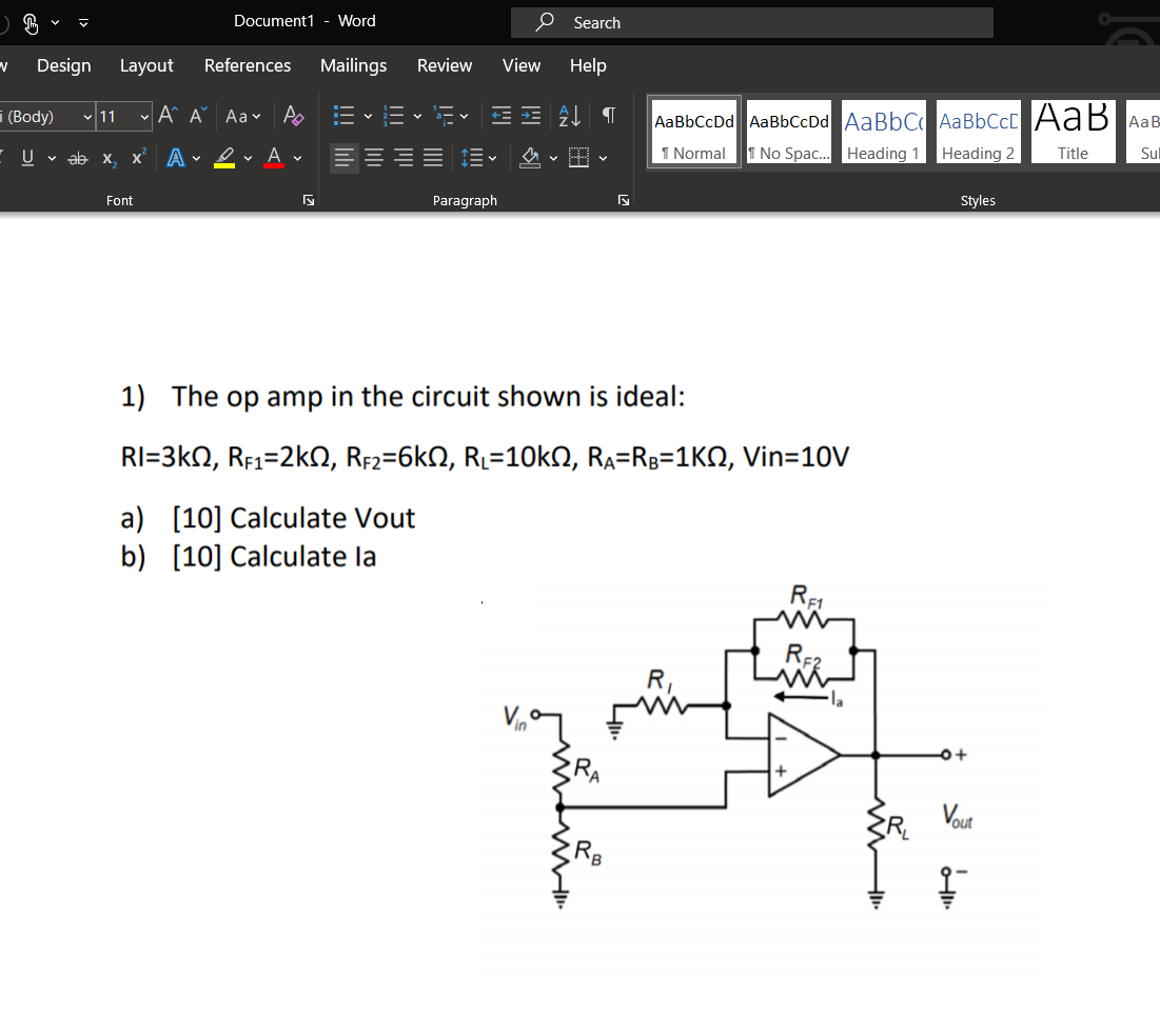 Solved Document1 - Word Search Design Layout References | Chegg.com