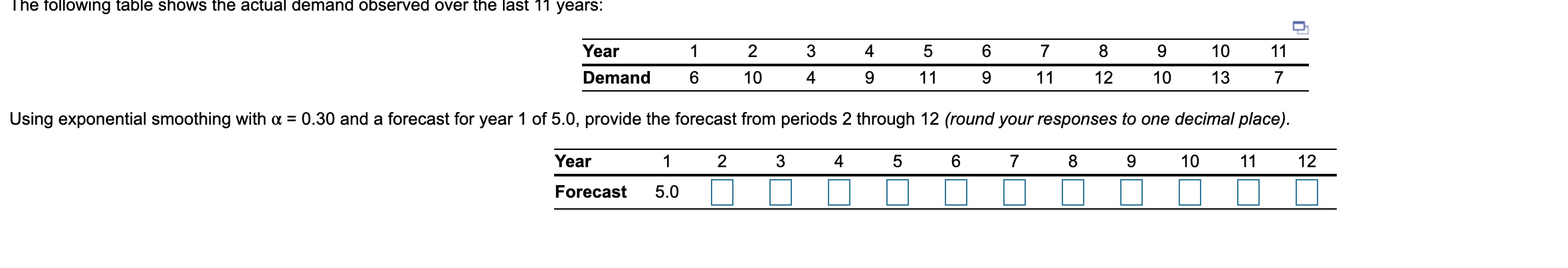 Solved b) Using the 3-year moving average, provide the | Chegg.com