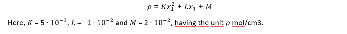 Solved The molar density property of a binary mixture | Chegg.com