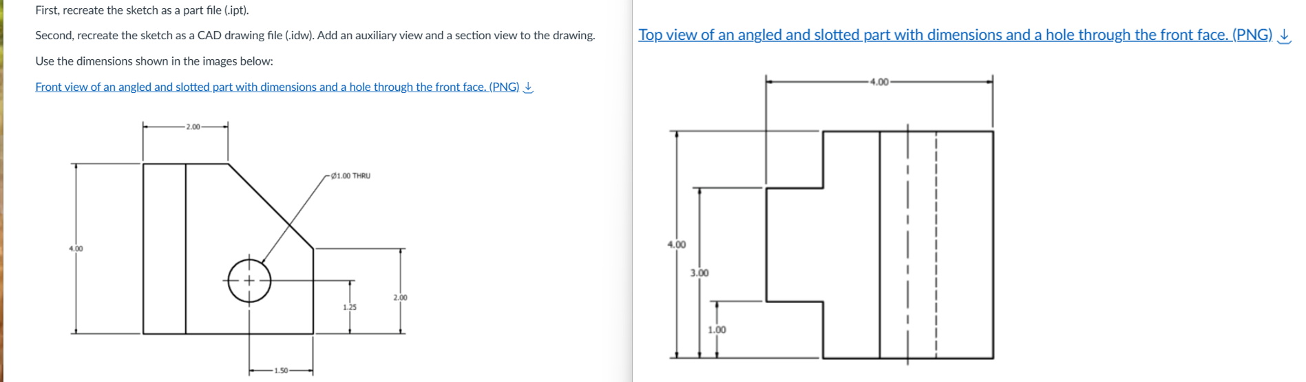 Hi! ﻿I need to see what this should look like in CAD | Chegg.com