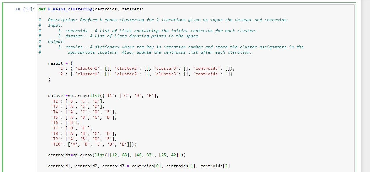 Solved A sample dataset has been provided to you in the | Chegg.com