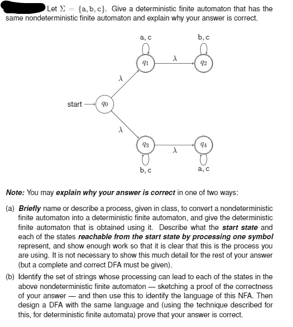 Solved Let I = {a,b,c}. Give a deterministic finite | Chegg.com