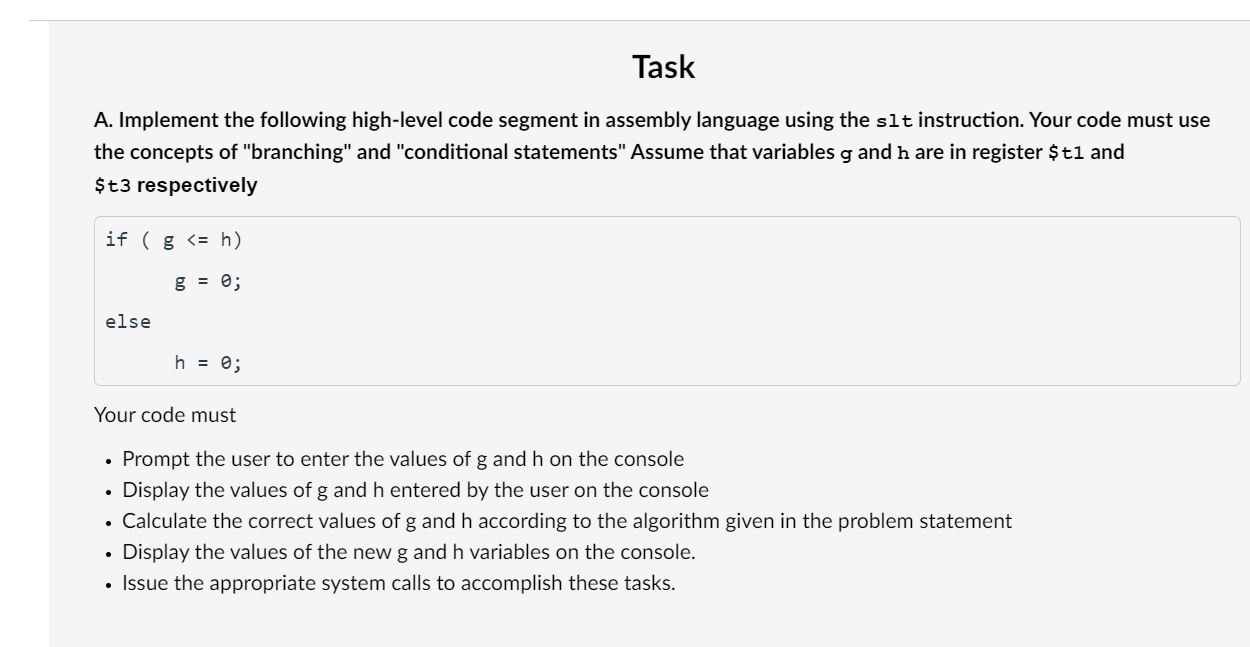 Solved Task A Implement The Following High Level Code 
