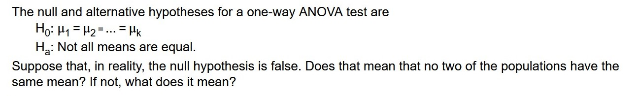 Solved The null and alternative hypotheses for a one-way | Chegg.com