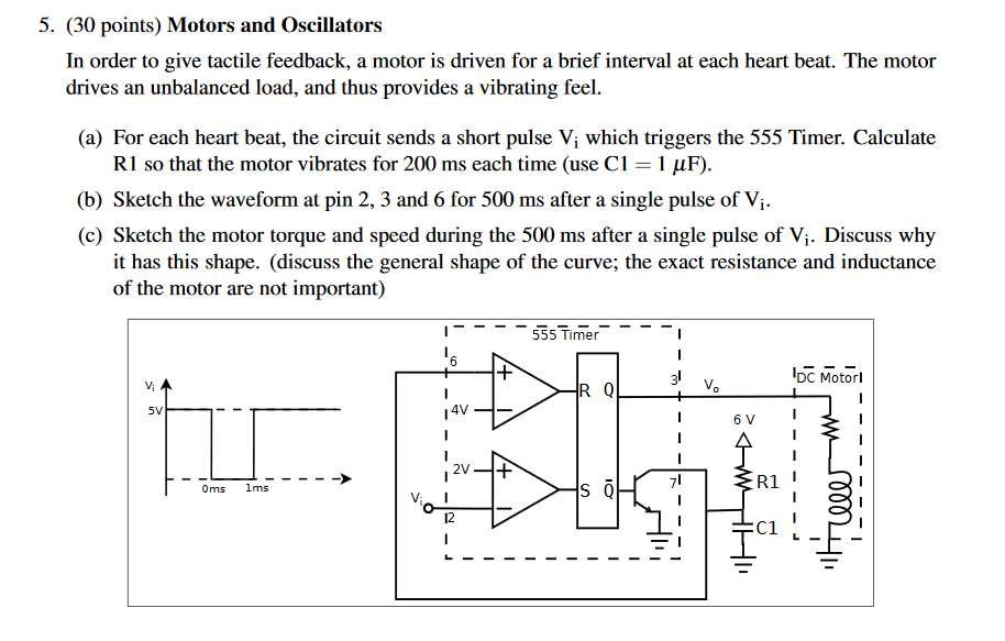 5. (30 points) Motors and Oscillators In order to | Chegg.com