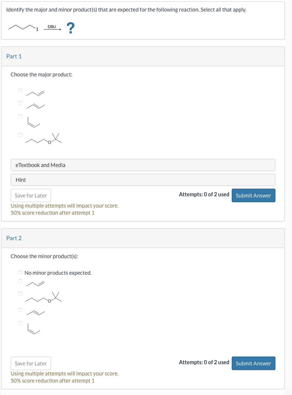 Solved Identify the major and minor product(s) ﻿that are | Chegg.com