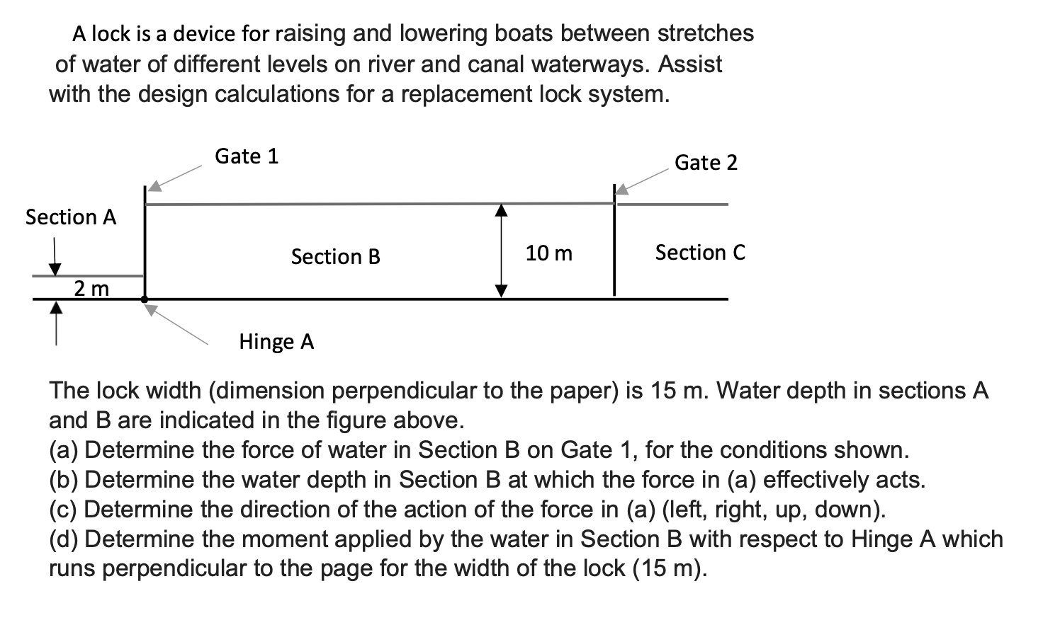 Solved A lock is a device for raising and lowering boats | Chegg.com