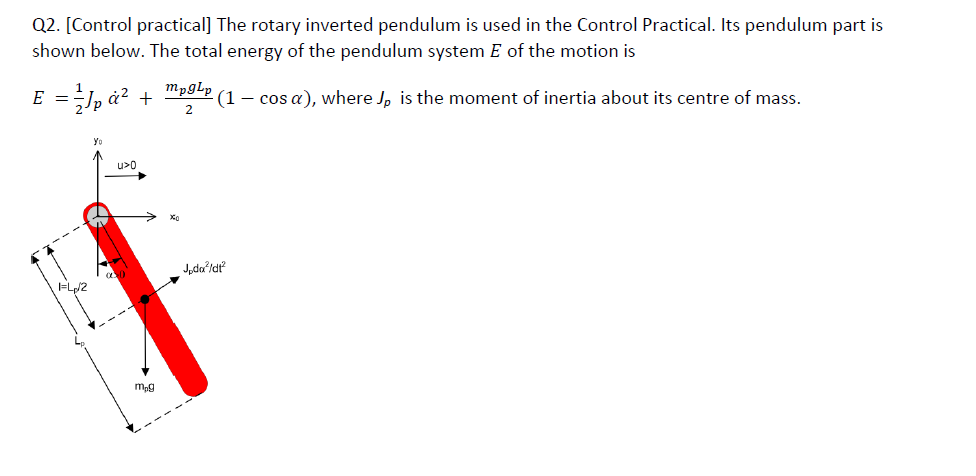 Solved Q2. [Control practical] The rotary inverted pendulum | Chegg.com