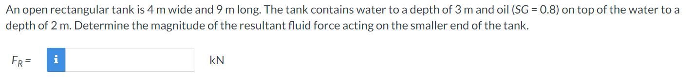 Solved An open rectangular tank is 4 m wide and 9 m long. | Chegg.com