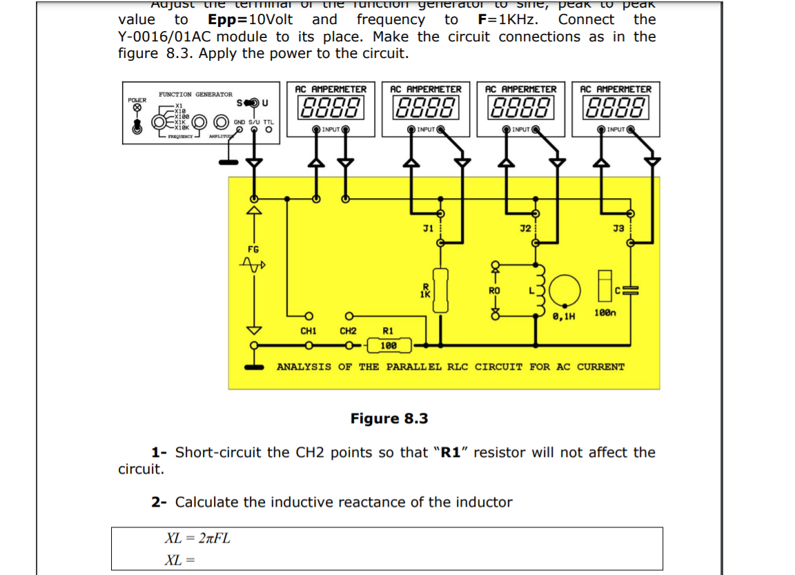 Solved REQUIRED MATERIAL: 1- Function Generator 2- Four AC | Chegg.com