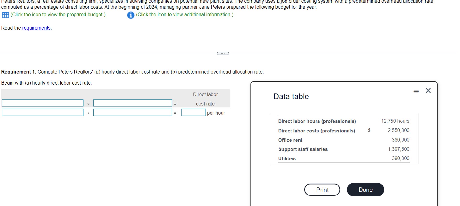 Solved Requirement 2: Estimated total indirect cost______* | Chegg.com