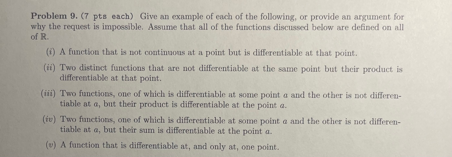 Solved Problem 9. ( 7 ﻿pts each) ﻿Give an example of each of | Chegg.com