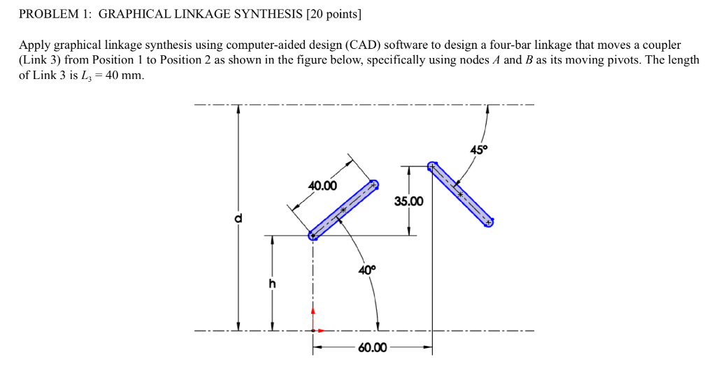 Solved PROBLEM 1: GRAPHICAL LINKAGE SYNTHESIS [20 points] | Chegg.com
