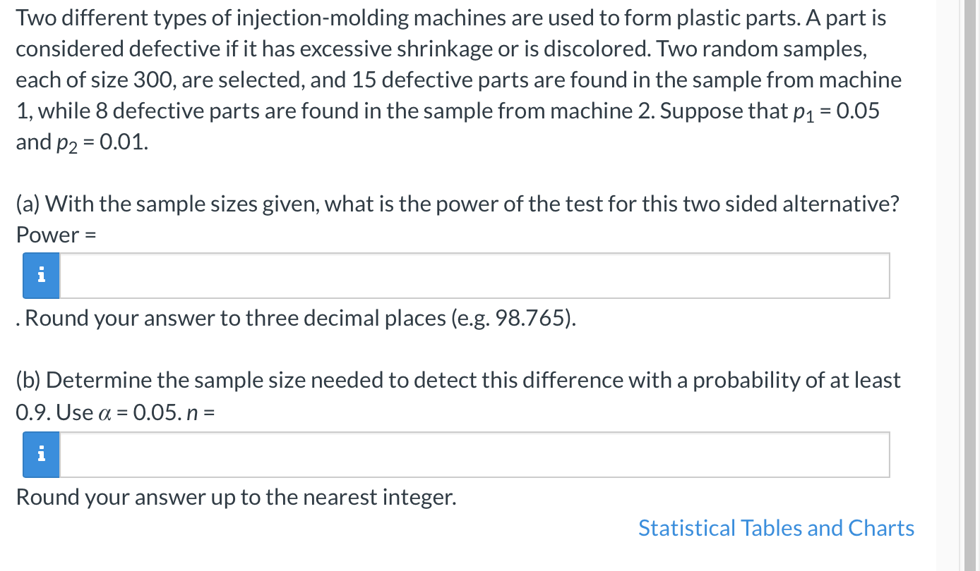 Solved Two different types of injection-molding machines are | Chegg.com