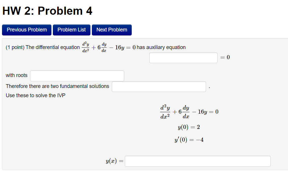 Solved HW 2: Problem 4 Previous Problem Problem List Next | Chegg.com