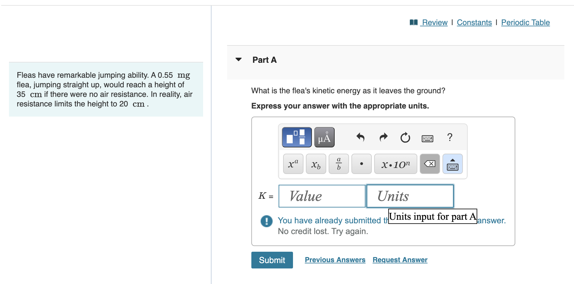 Solved Fleas have remarkable jumping ability. A 0.55mg flea, | Chegg.com