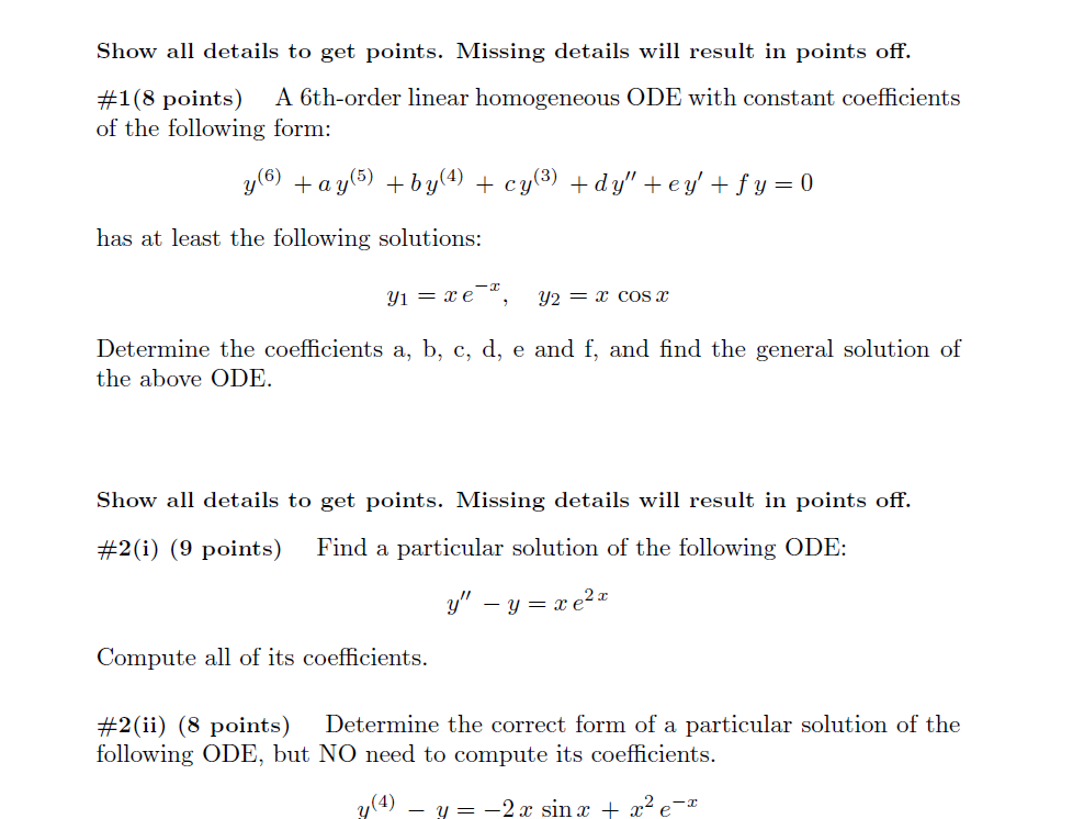 Solved Show all details to get points. Missing details will | Chegg.com