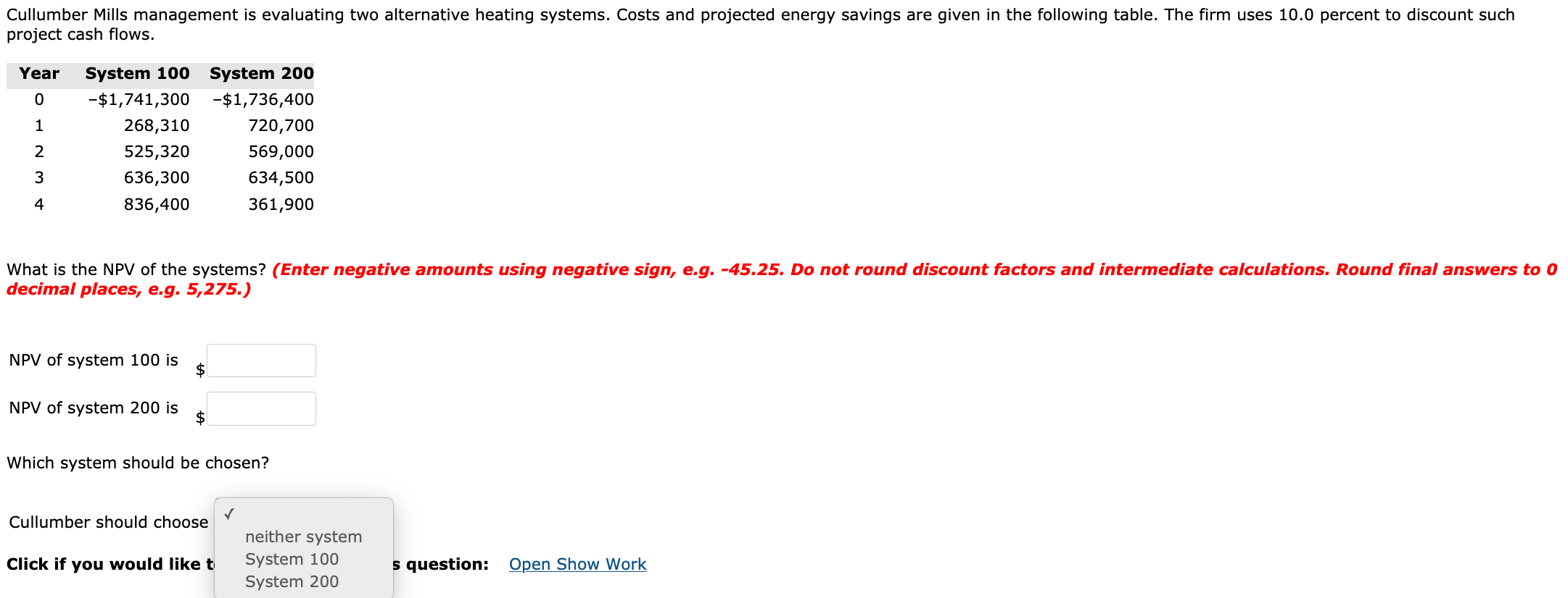 Solved Cullumber Mills management is evaluating two | Chegg.com