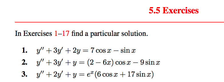 Solved In Exercises 1−17 find a particular solution. 1. | Chegg.com
