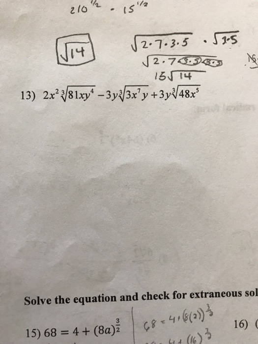 Solved 2x^2 cubicroot 81xy^4 - 3 y cubicroot 3x^7 y + 3 y | Chegg.com