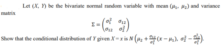Solved Let (X, Y) be the bivariate normal random variable | Chegg.com