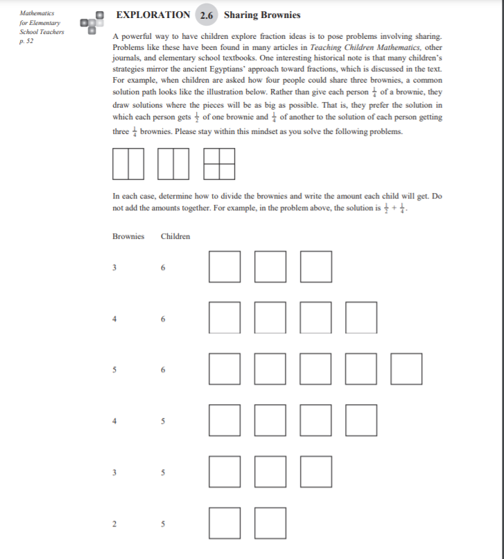 Solved Mathematics for Elementary School Teachers P. 52 | Chegg.com