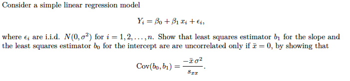 Solved Consider a simple linear regression model Y = Bo + B1 | Chegg.com