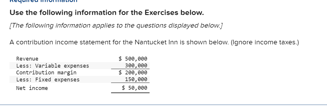 Solved Prepare a contribution income statement if the ratio | Chegg.com
