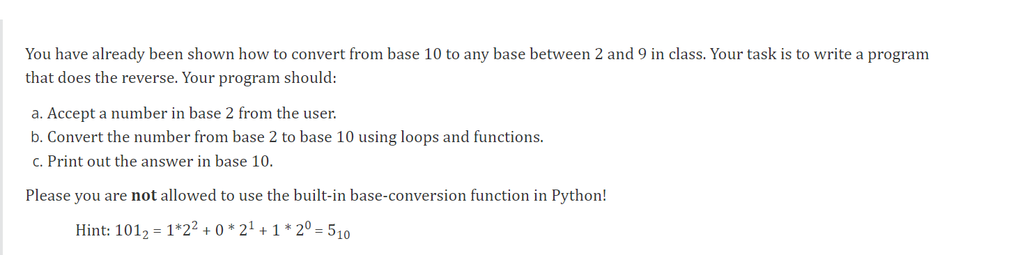 Solved You have already been shown how to convert from base | Chegg.com