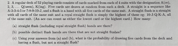 Solved 2. A regular deck of 52 playing cards consists of | Chegg.com