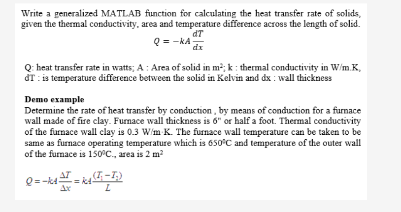 Solved Write a generalized MATLAB function for calculating | Chegg.com
