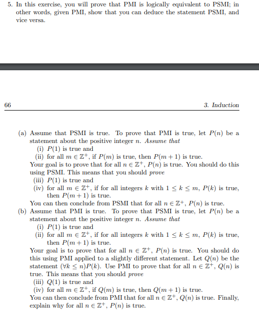 Solved PMI = Principle of Mathematical Induction(Weak) PSMI | Chegg.com