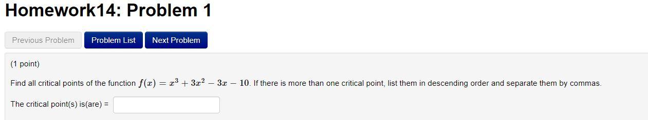 Solved Homework14: Problem 1 Previous Problem Problem List | Chegg.com
