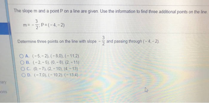 Solved The slope m and a point P on a line are given. Use | Chegg.com