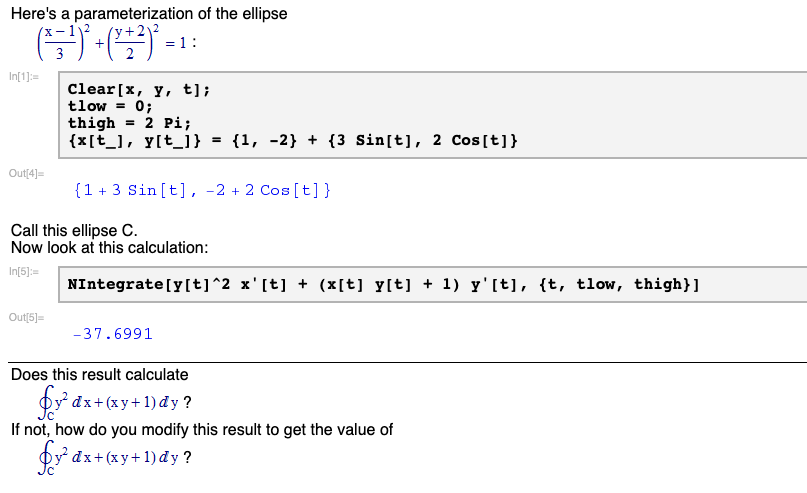 Solved Here's a parameterization of the ellipse (x-12 y+2 : | Chegg.com