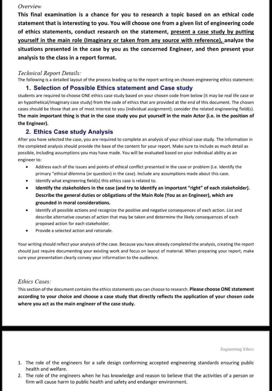 Solved Overview This final examination is a chance for you | Chegg.com