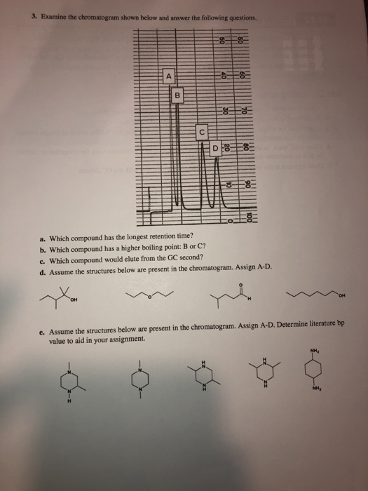 Solved 3. Examine the chromatogram shown below and answer | Chegg.com